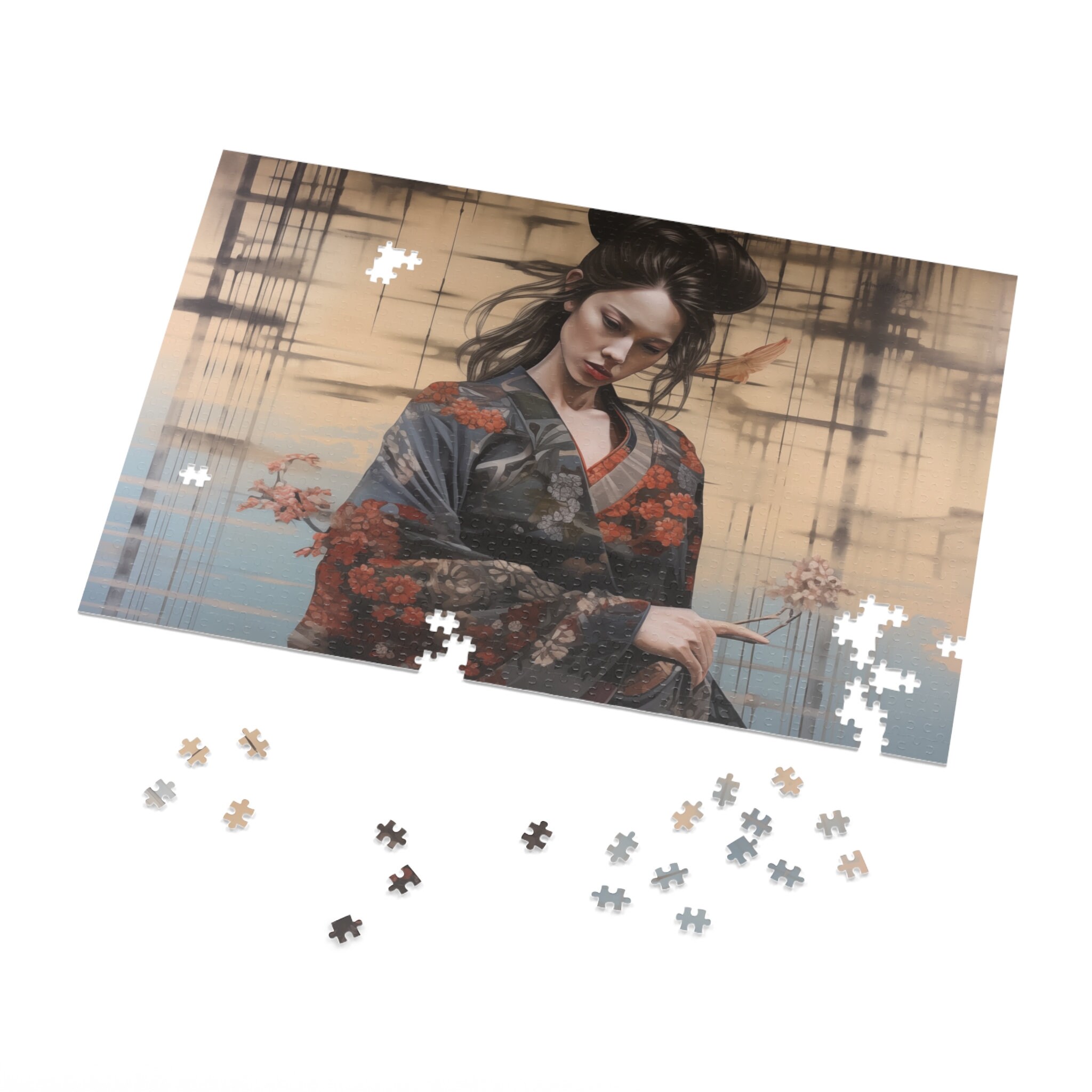 Elegant Geisha Jigsaw Puzzle, Traditional Japanese Art, Brain Teaser ...