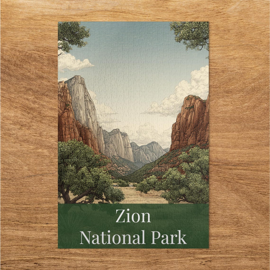 Zion National Park Puzzle, Scenic Landscape Puzzle, Travel Art Puzzle ...