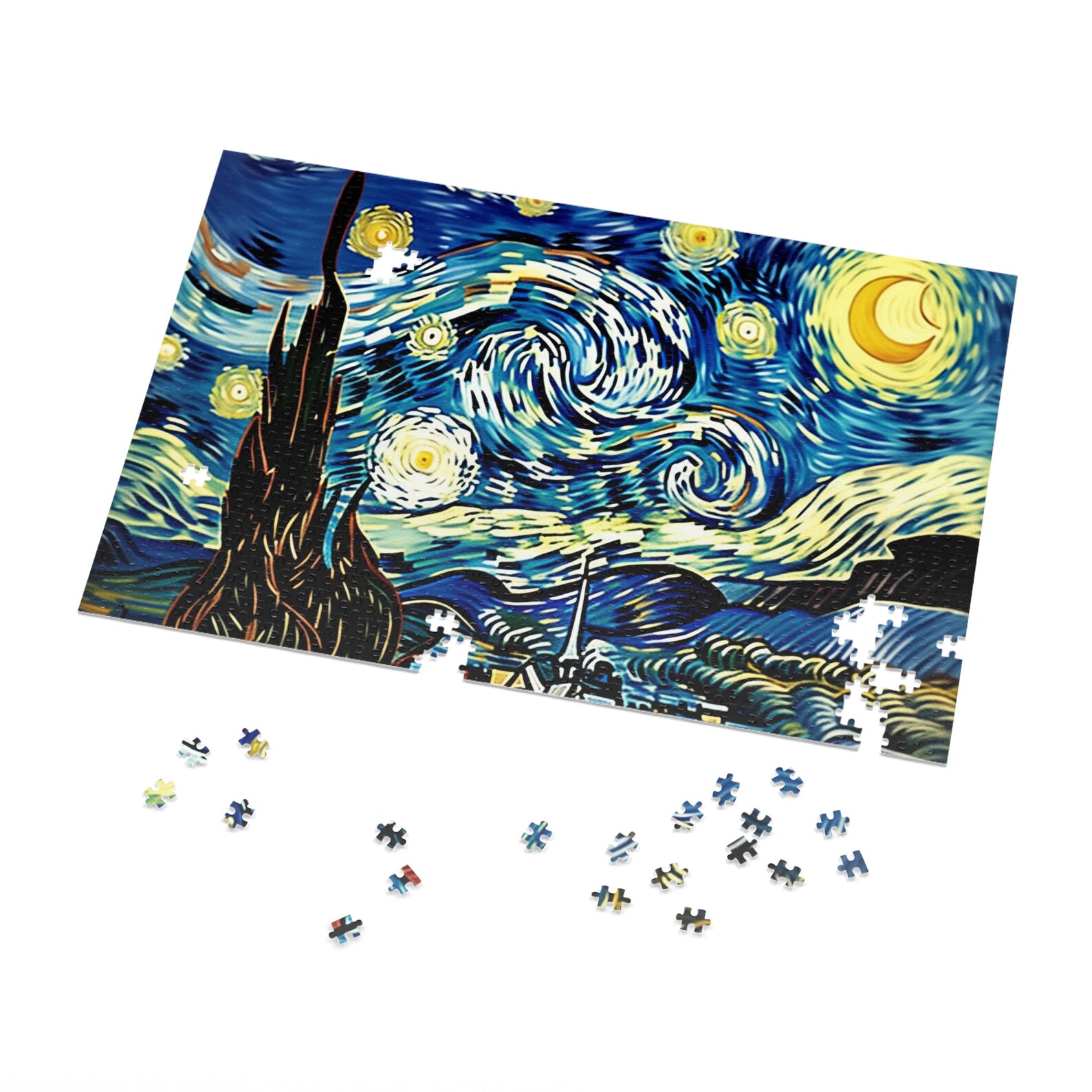 Starry Night Jigsaw Puzzle, Van Gogh Inspired, Art Lover Gift, 1000 ...