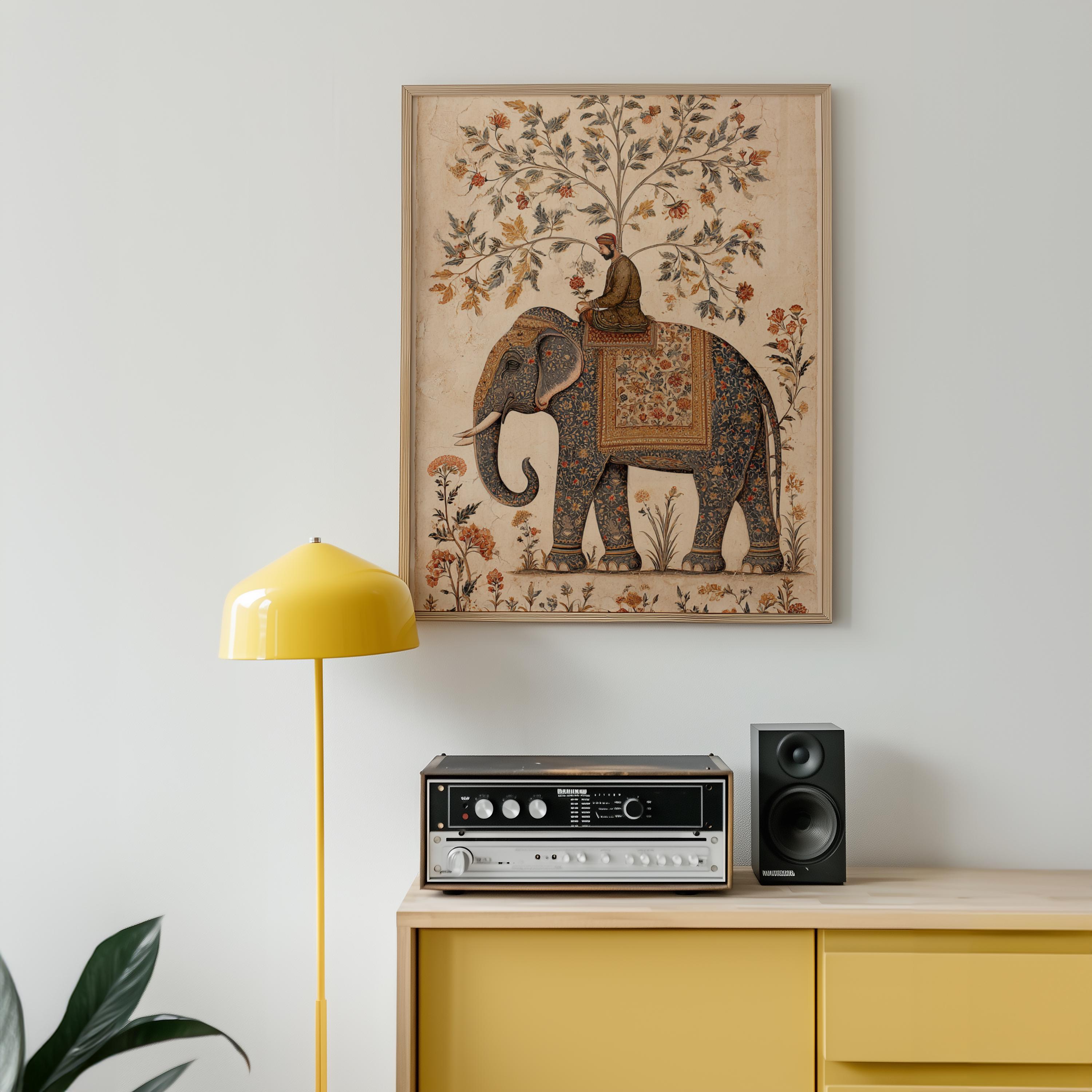 Mughal Elephant Jigsaw Puzzle: Indian Palampore Art, Intricate Design ...
