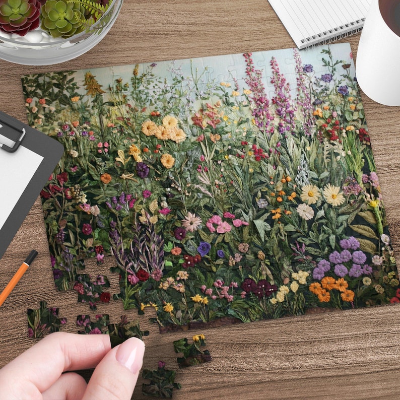 Floral Wildflower Garden Jigsaw Puzzle, Nature Lover Gift - Etsy