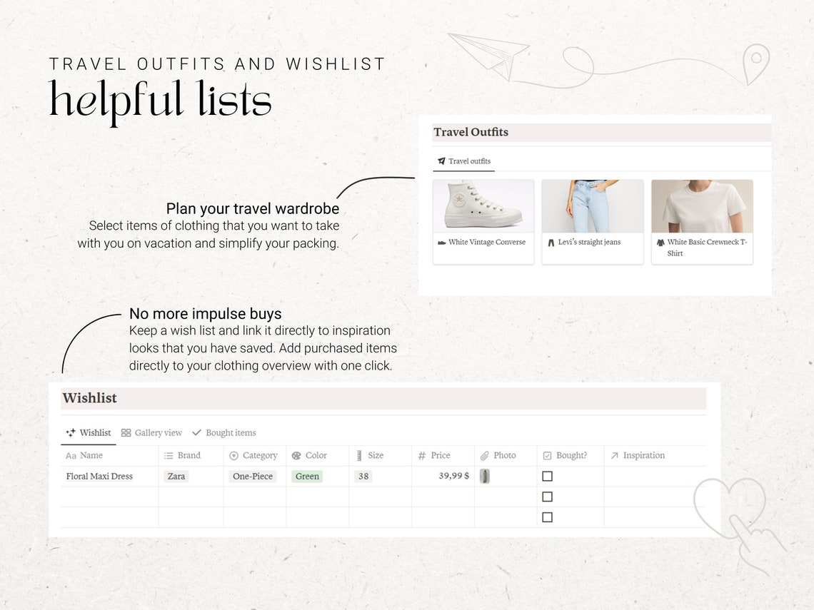 2025 Notion Template Wardrobe Manager, Outfit Planner, Aesthetic Notion ...