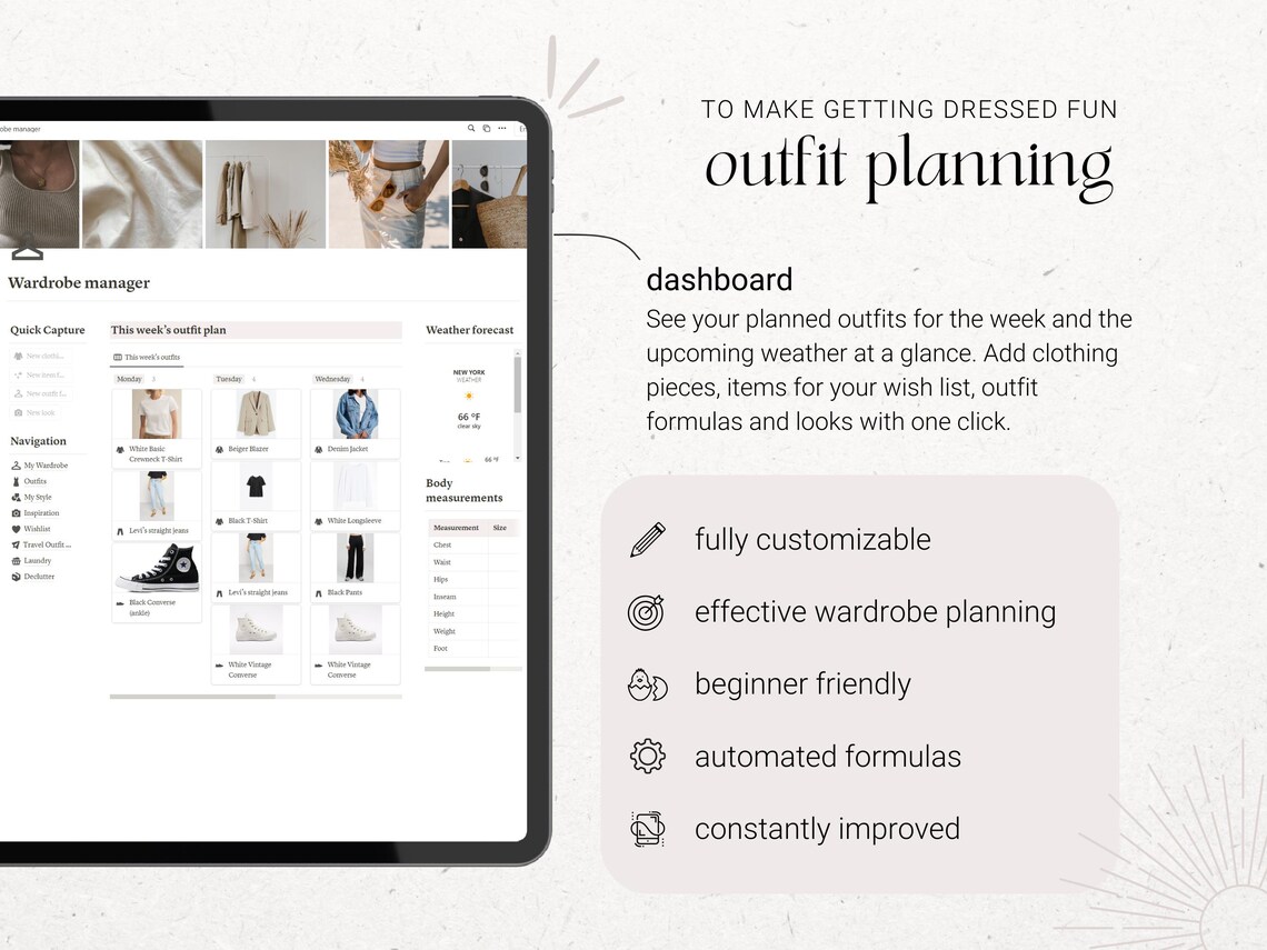2025 Notion Template Wardrobe Manager, Outfit Planner, Aesthetic Notion ...