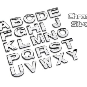 Custom Car Emblem Letters Black or Chrome Silver, 1 Tall, Counted by ...
