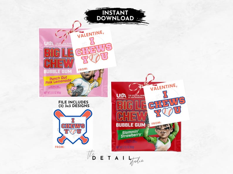 Big League Chew Valentine Printable Tags - Etsy