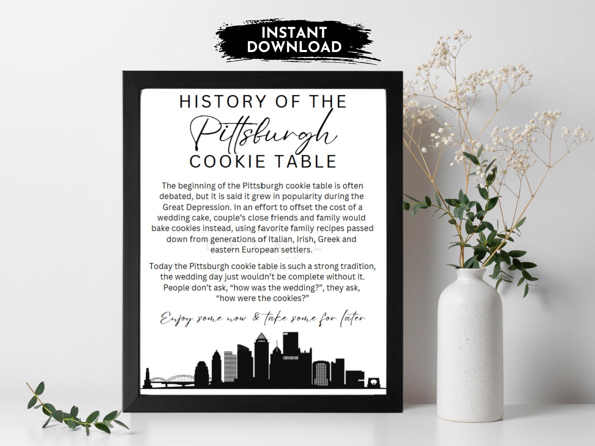 History of the Pittsburgh Cookie Table Printable 8x10 - Etsy
