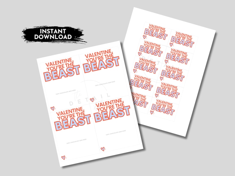 Mr. Beast Feastables Valentine Printable Tags - Etsy