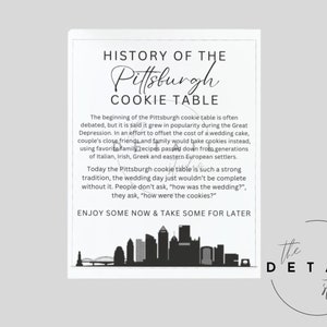 History of the Pittsburgh Cookie Table Printable 8x10 - Etsy
