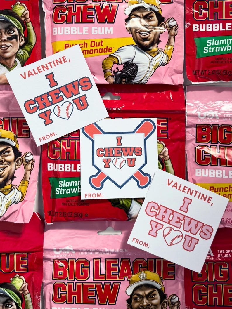 Big League Chew Valentine Printable Tags - Etsy