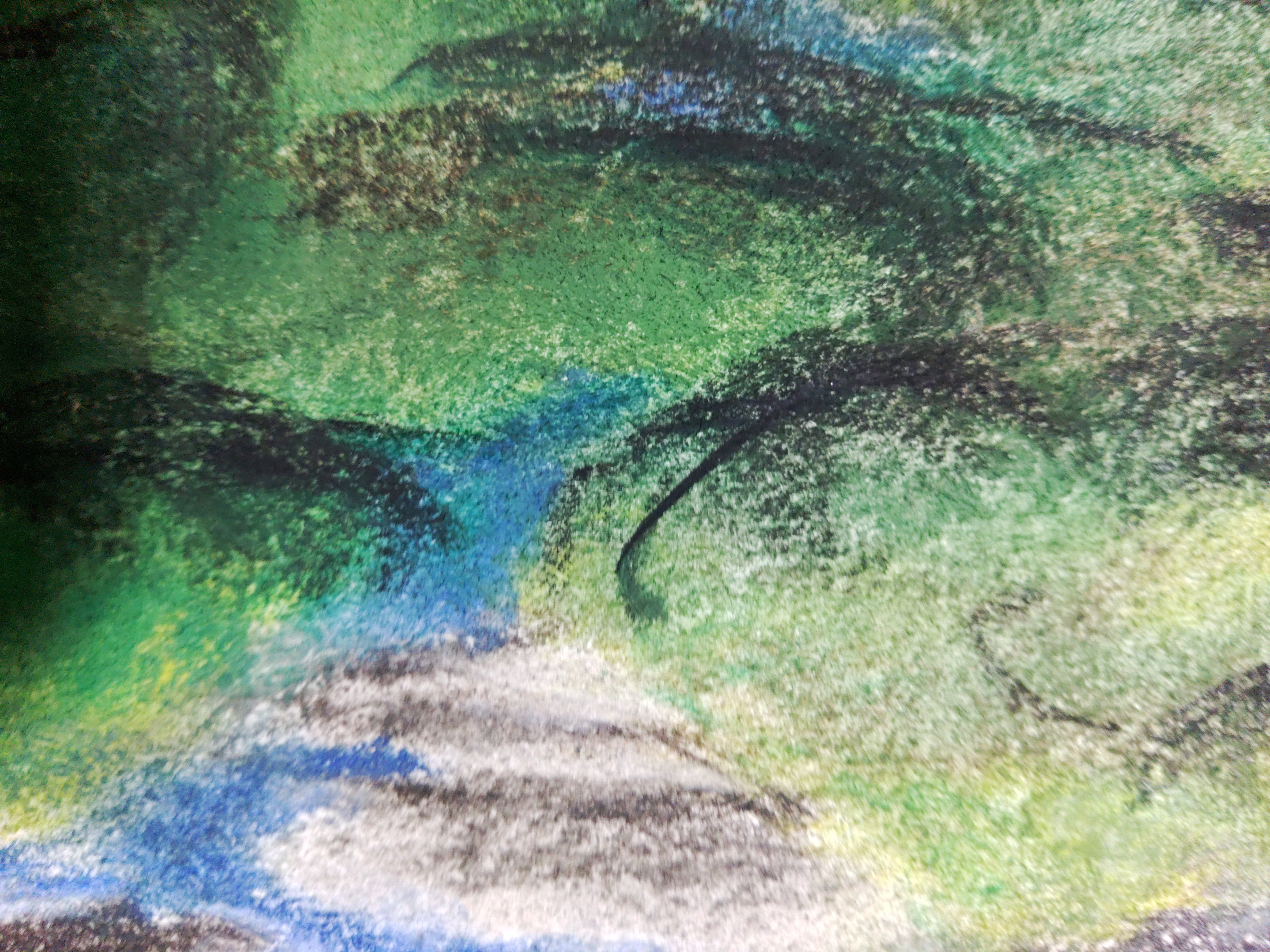 Original Pastel Landscape Drawing Forest Trees Pleinair Style by Margit ...