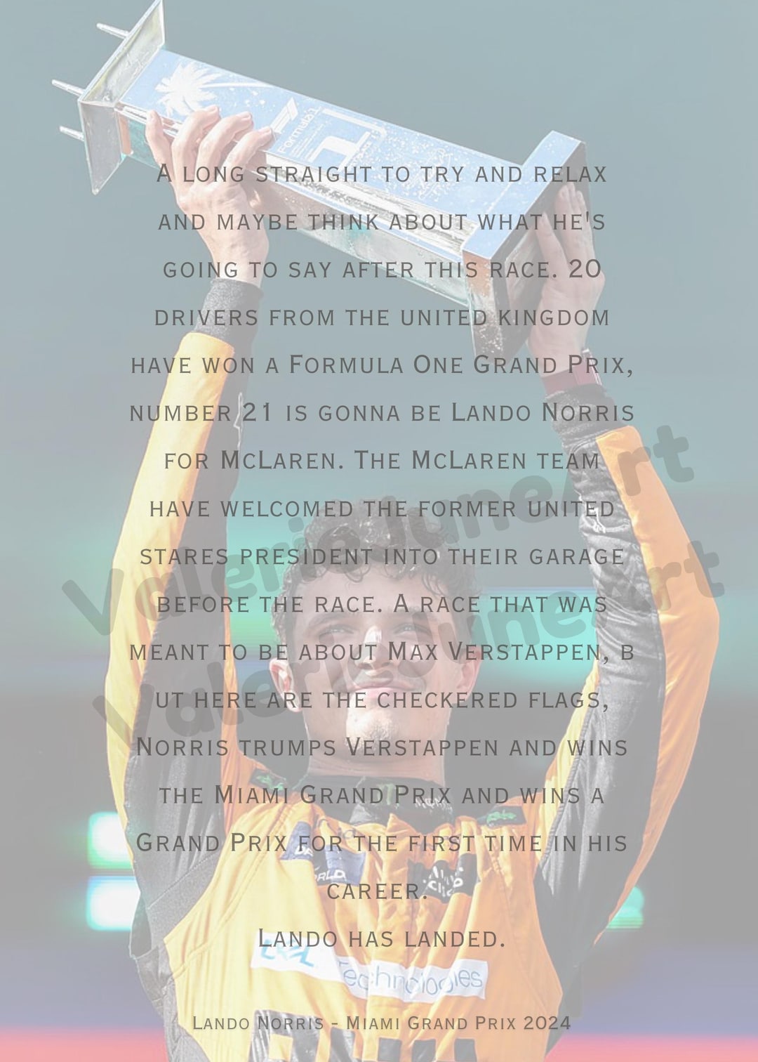 LANDO NORRIS - First Win - Etsy
