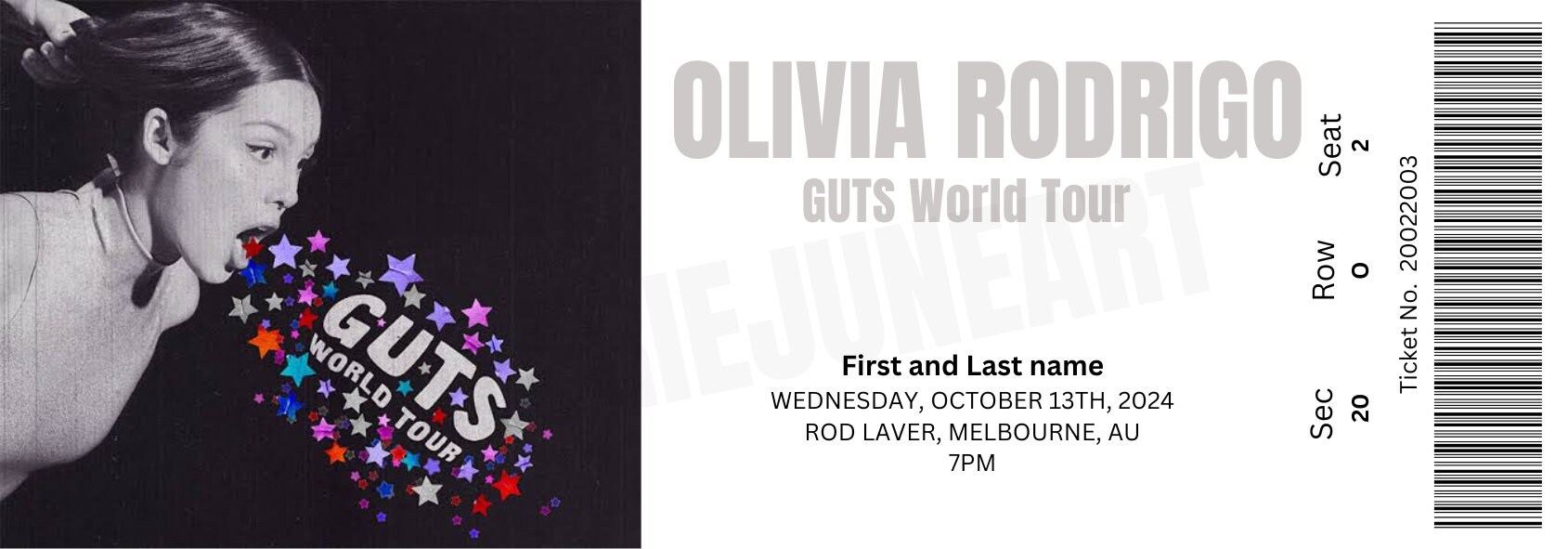Olivia Rodrigo GUTS - Souvenir Ticket - Etsy