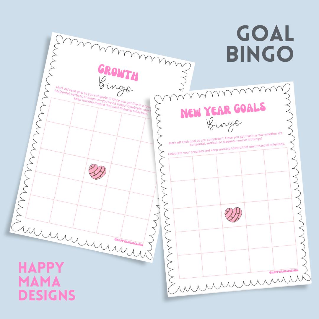 Printable Bingo Cards - Financial, New Year Goals, Fitness, Boss Babe ...