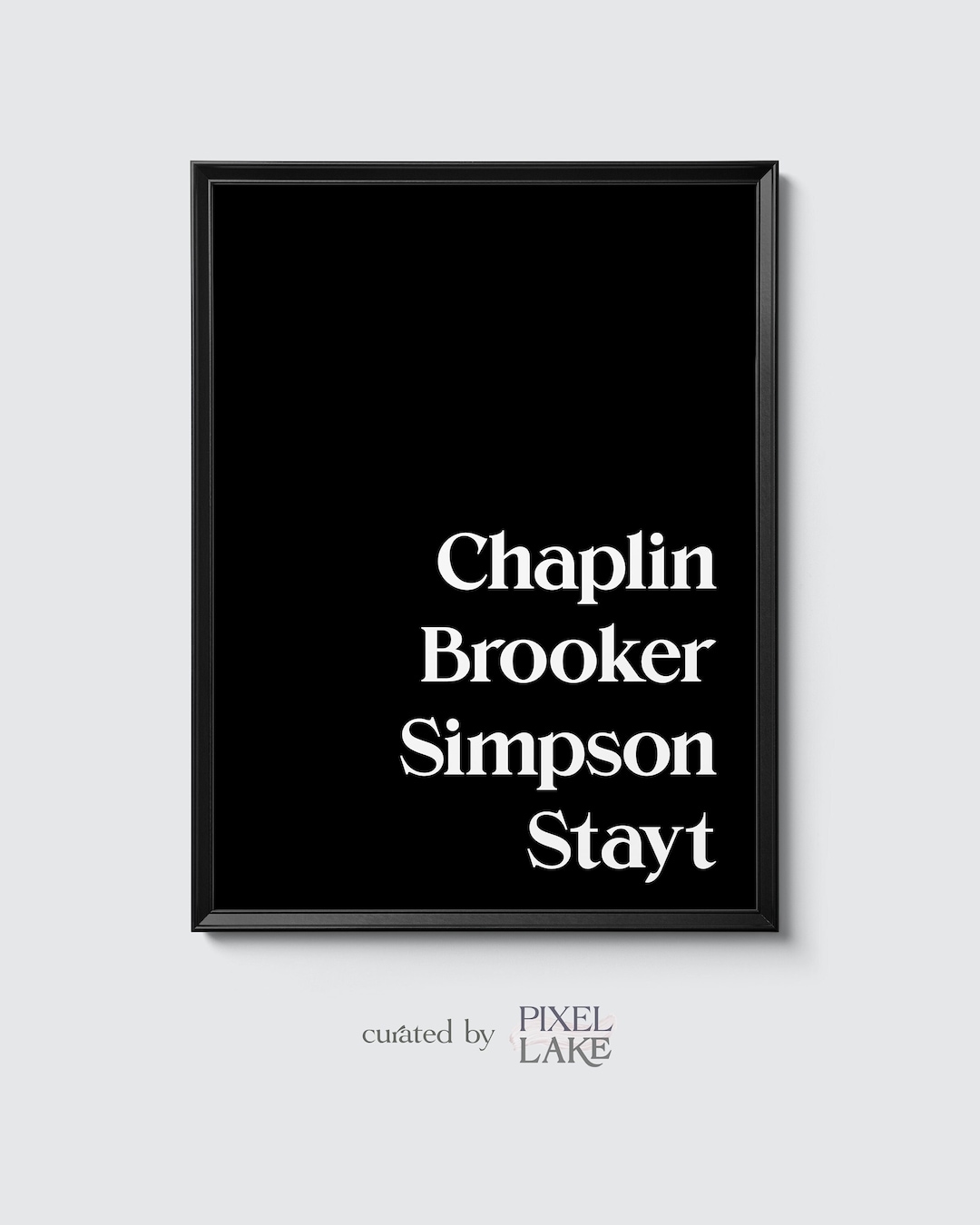 Famous Charlie's - Statement Wall Art With Surnames of Famous Charlie ...