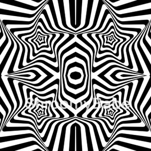 2 Trippy Seamless Art/ Psychedelic Seamless Patterns/ Black and White ...