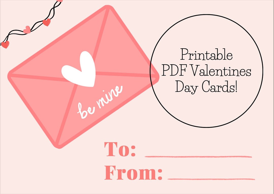Valentines Day PDF Printable Cards - Variety Pack - Etsy