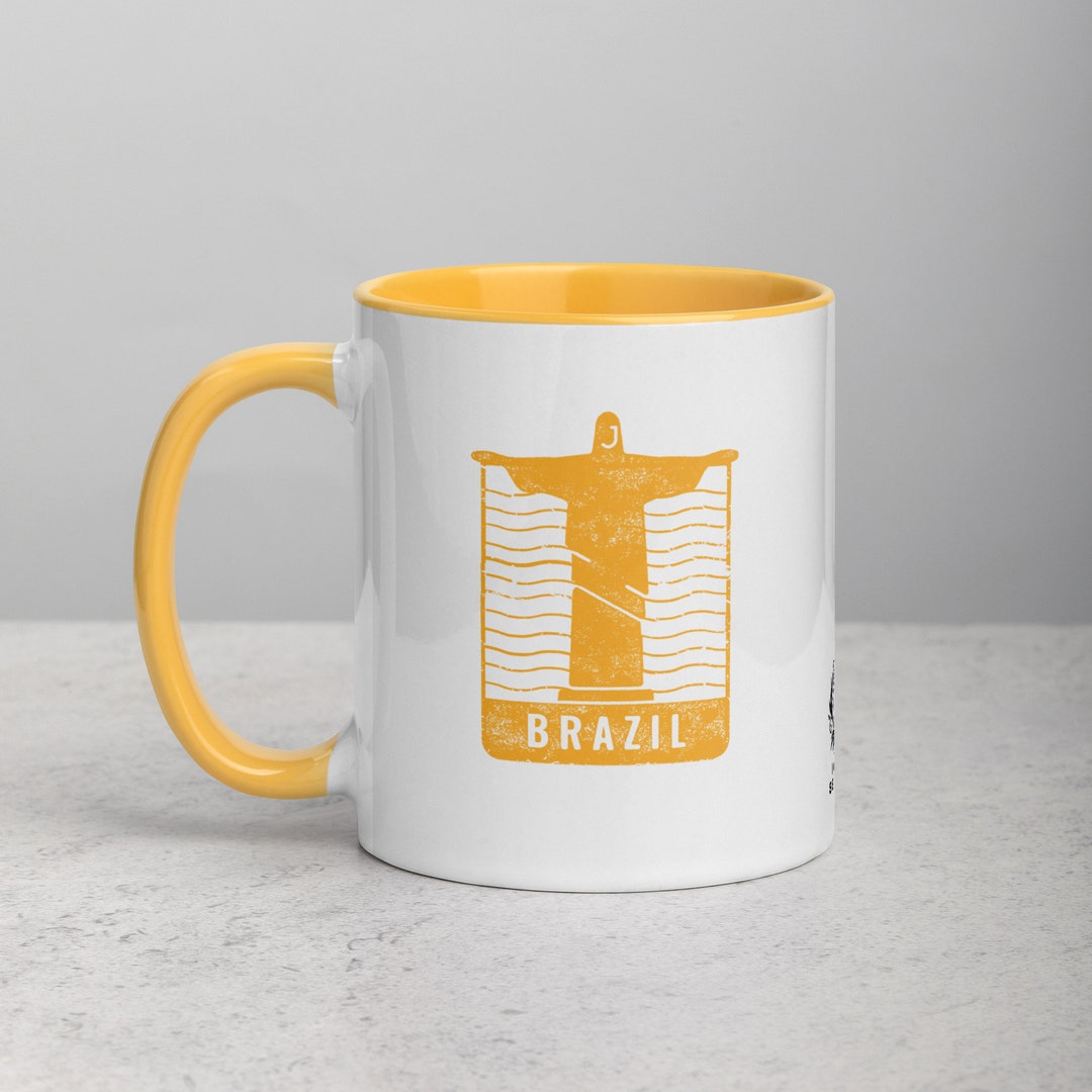 Brazil Mug With Color Inside - Golden Yellow - Etsy