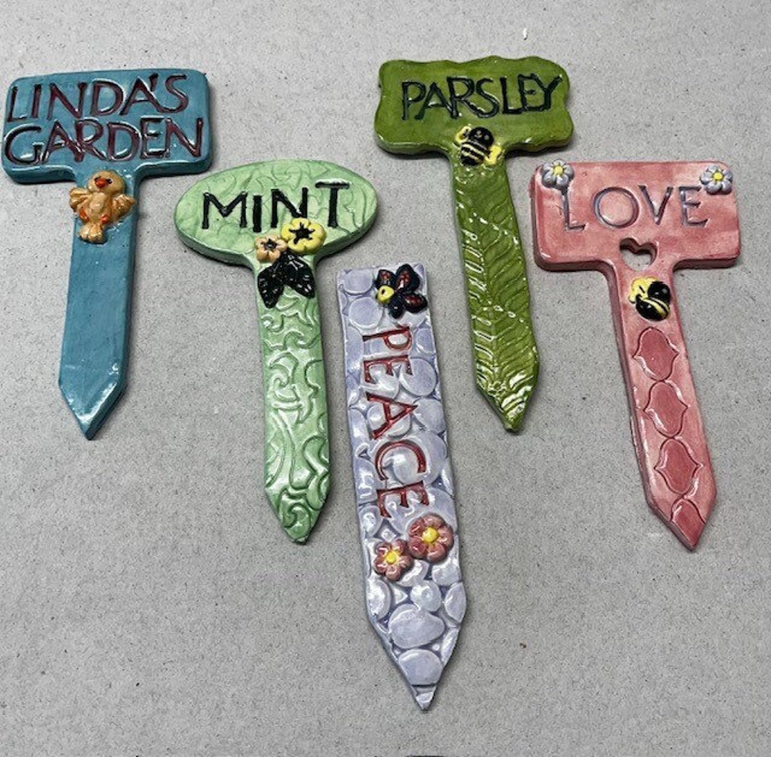 Ceramic Plant Markers - Etsy