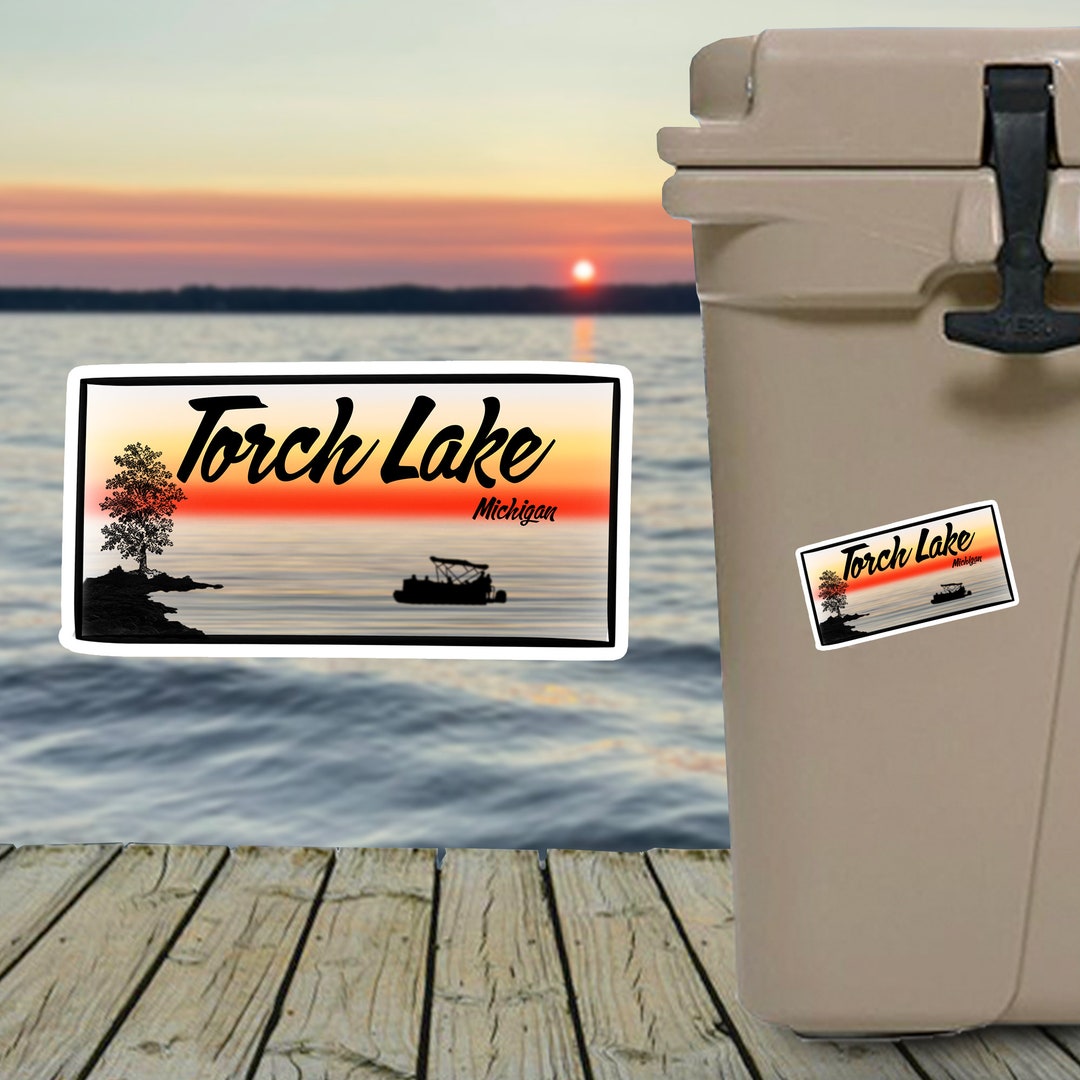 Torch Lake Sunset Sticker - Etsy