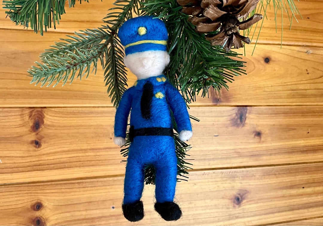 Handmade Needle Felted Police Officer Ornament - First Responder ...