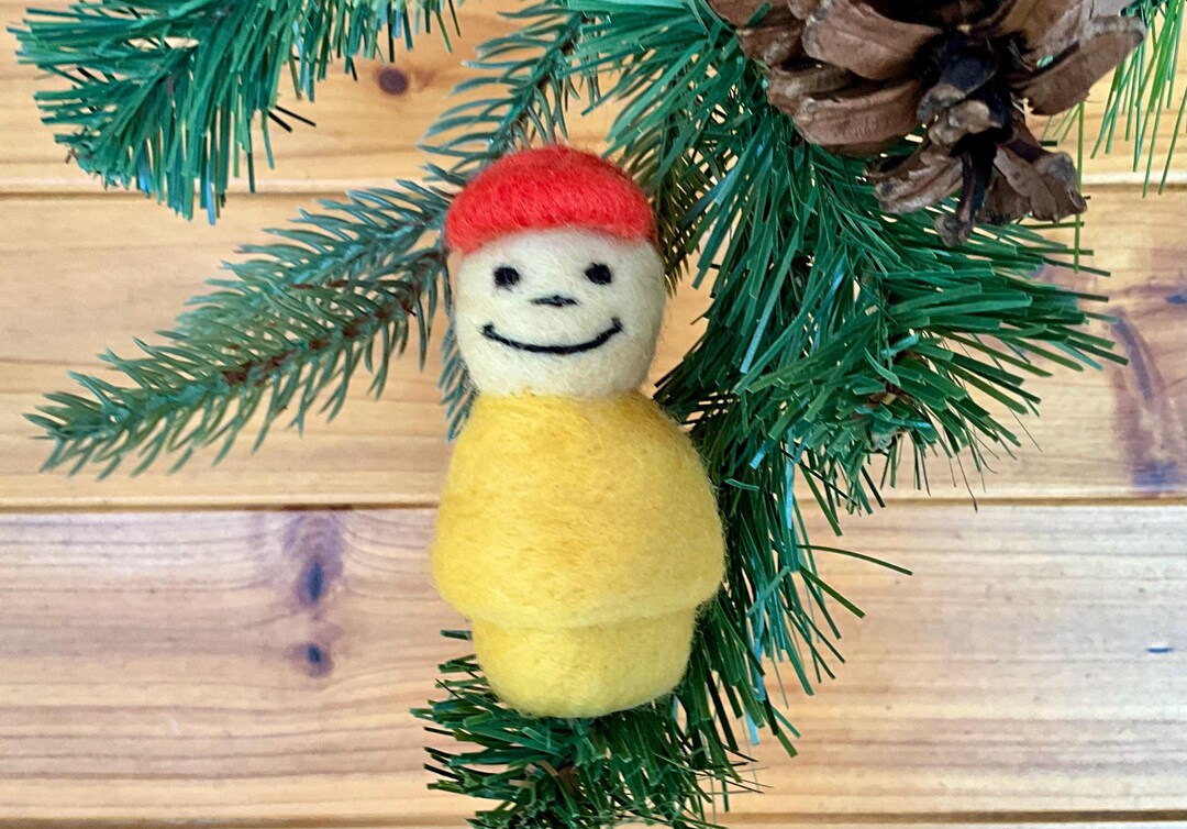 Needle Felted Vintage Inspired Fisher-price “little People Boy” Figure ...