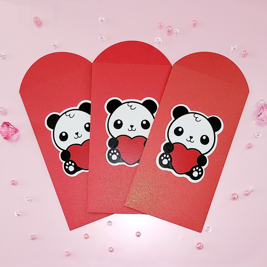 Lunar New Year Chinese Red Paper Envelopes Lucky Money Kawaii Panda ...