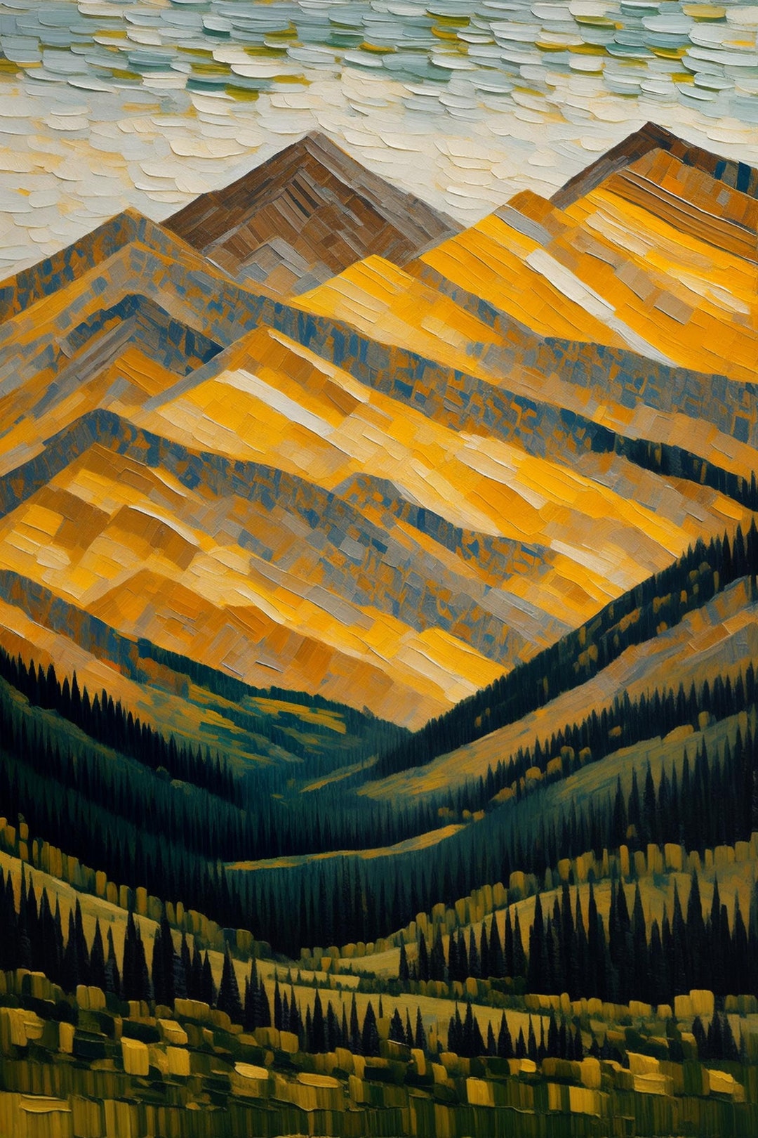 Digital Wall Art, Impasto Technique Art, Landscape, Minimalist Art - Etsy