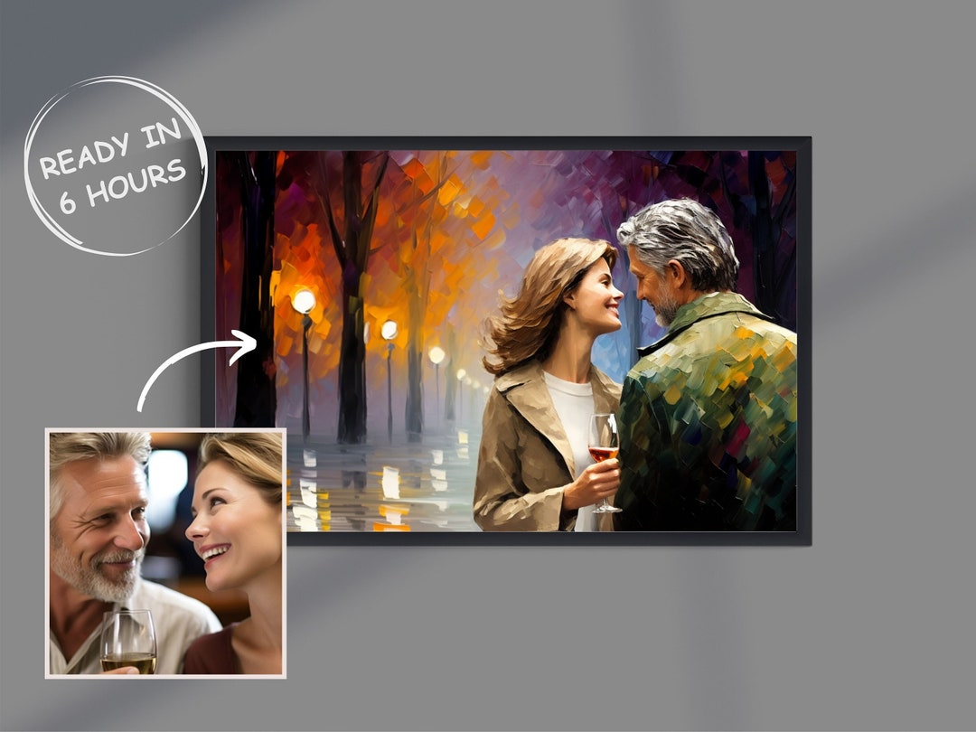 Custom Portrait Painting in Park, Convert Photo to Painting, Old to New ...