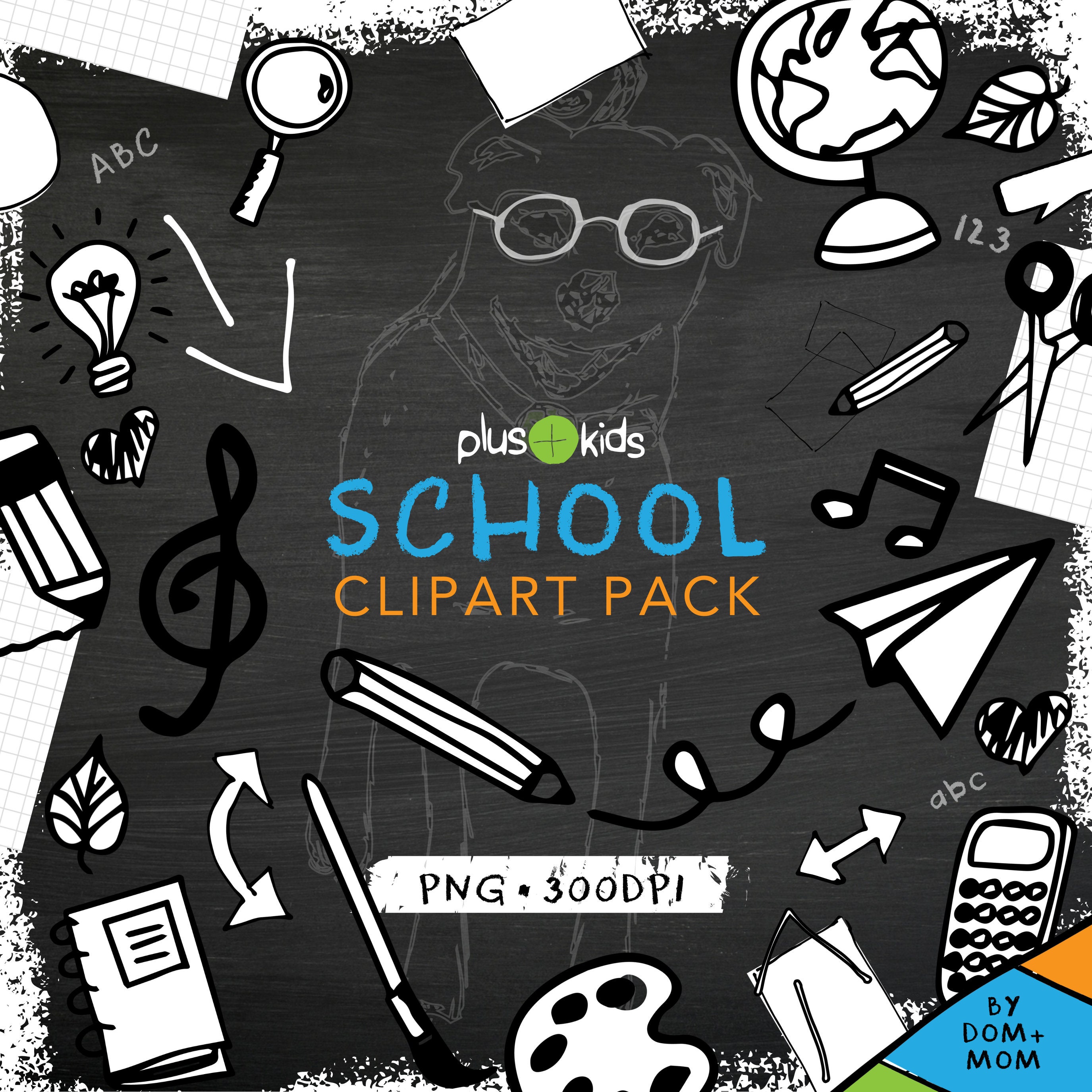 PLUSKIDS School Clipart Pack Downloadable Clipart Bundle School Supply ...