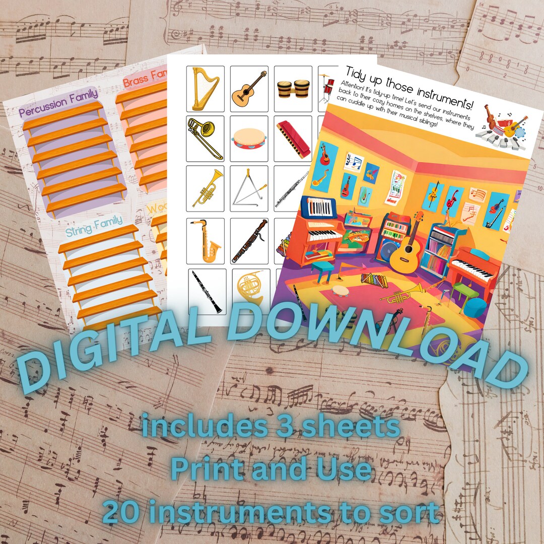 Instrument Sorting Game digital Download - Etsy