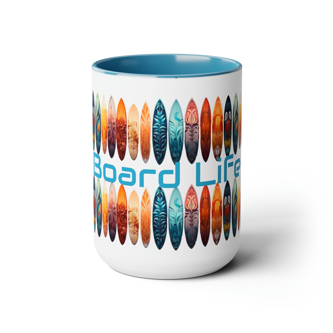 Take Me Surfing Mug, Board Life Mug, 15 Oz Mug With Accent Color, Beach ...