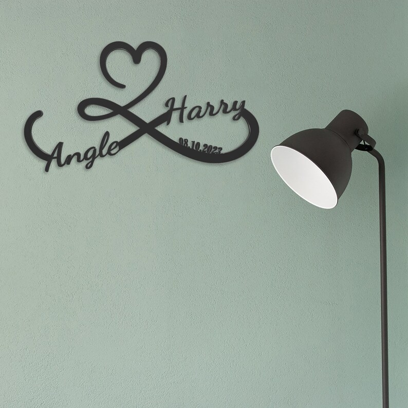 Custom Infinity Heart Sign, Gift for Mom, Personalized Metal Name Sign ...