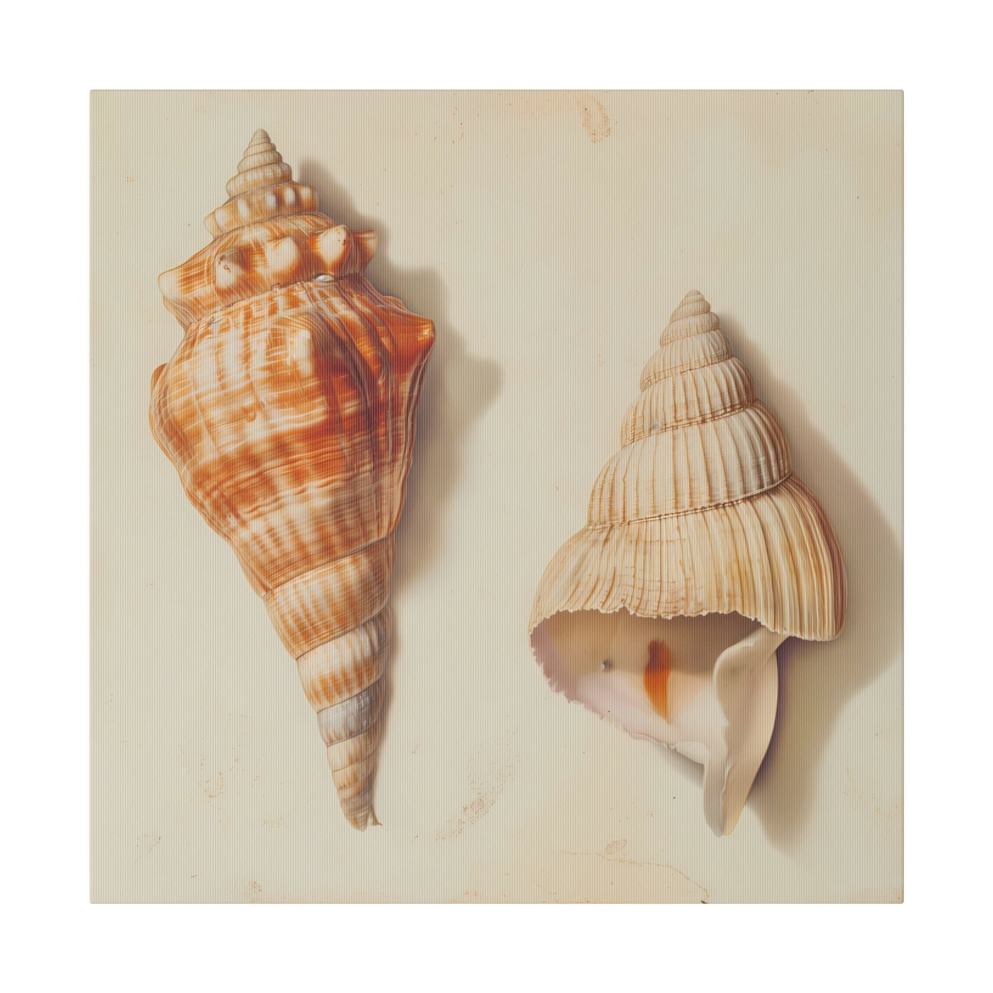Whispers of the Ocean, Shell Canvas, Vintage Seashell Illustration ...