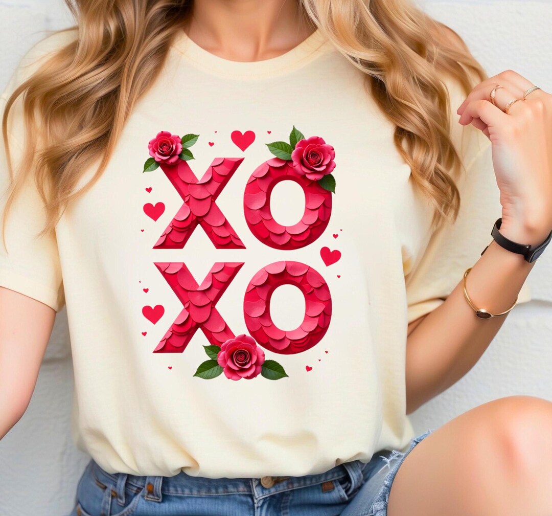 XOXO PNG, Rose Valentine Clipart, Floral Valentines Day Design ...