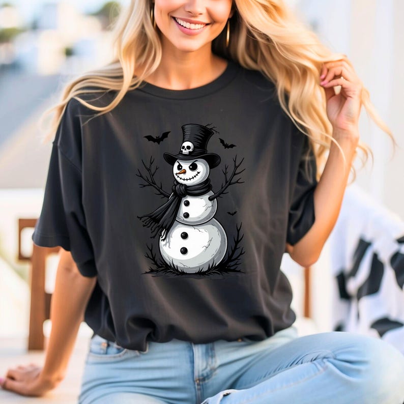 Goth Snowman Svg, Merry Gothmas Png, Creepy Christmas Svg, Spooky ...