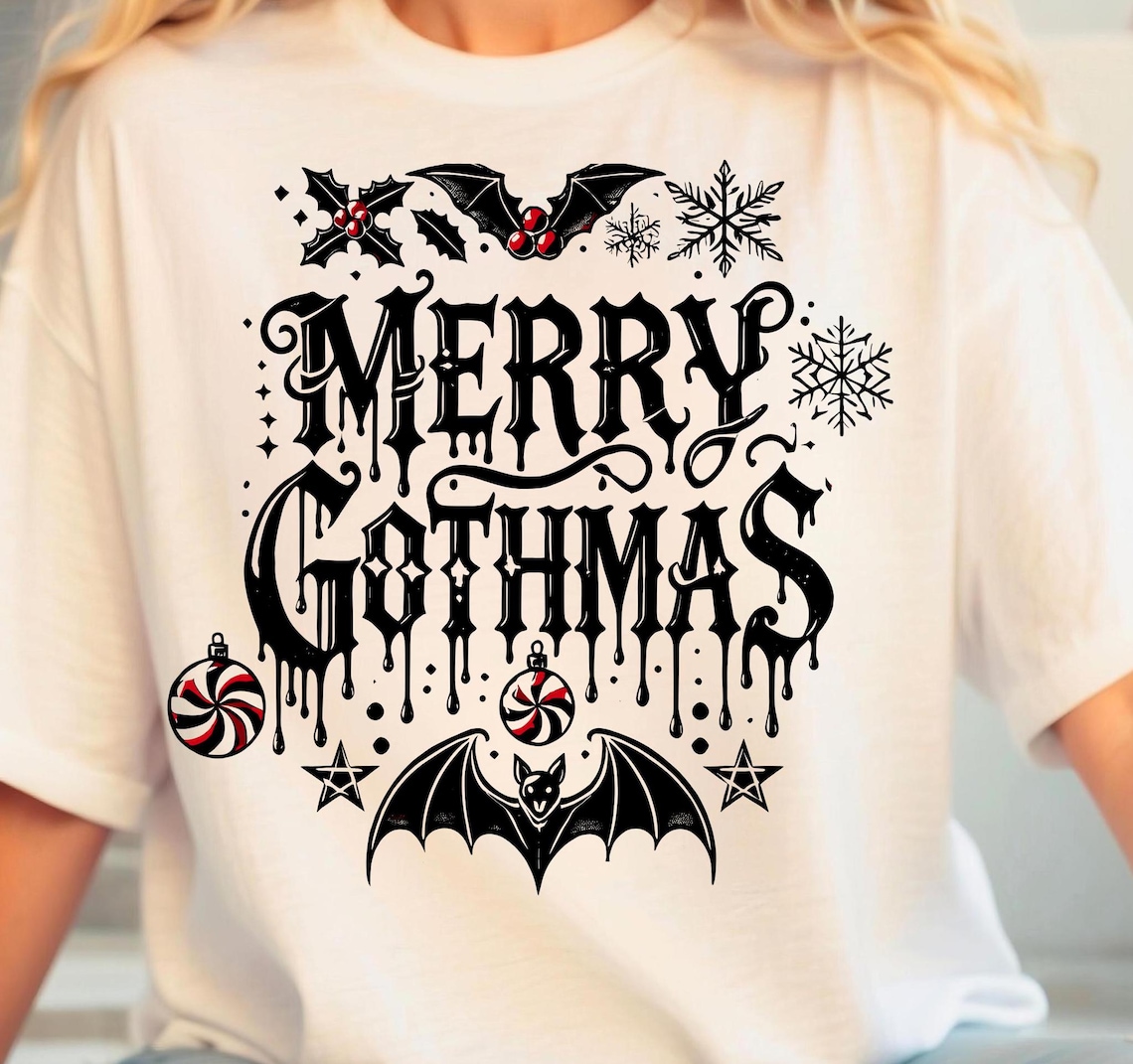 Merry Gothmas Svg, Merry Gothmas Png, Creepy Christmas Svg, Spooky ...