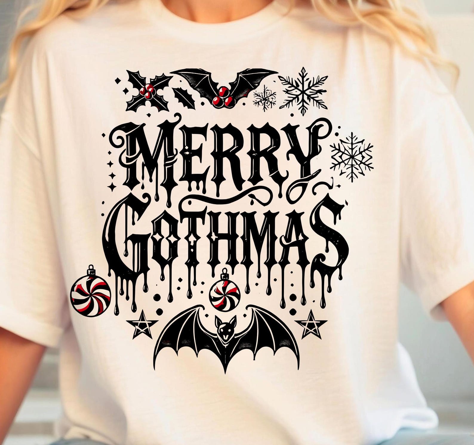 Merry Gothmas Svg, Merry Gothmas Png, Creepy Christmas Svg, Spooky ...