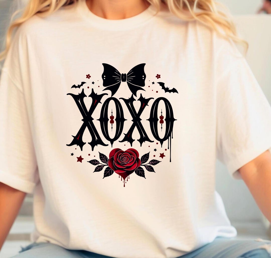 Goth XOXO Svg , Spooky Valentine Svg, Funny Valentine Svg, Dark ...
