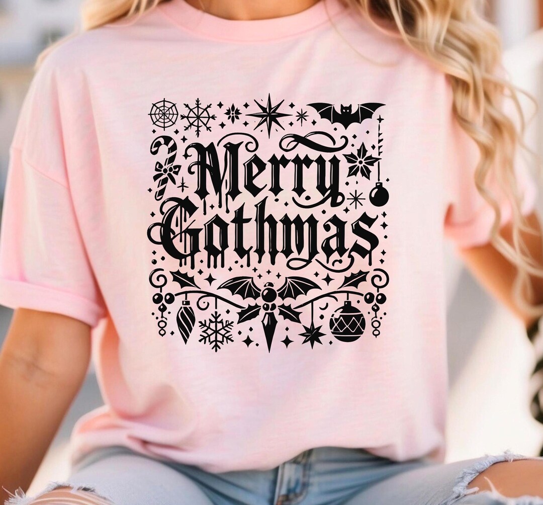 Merry Gothmas Svg, Merry Gothmas Png, Creepy Christmas Svg, Spooky ...