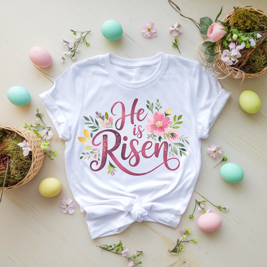 He is Risen Png, Floral Glitter Risen Png, Easter Png, Floral Easter ...