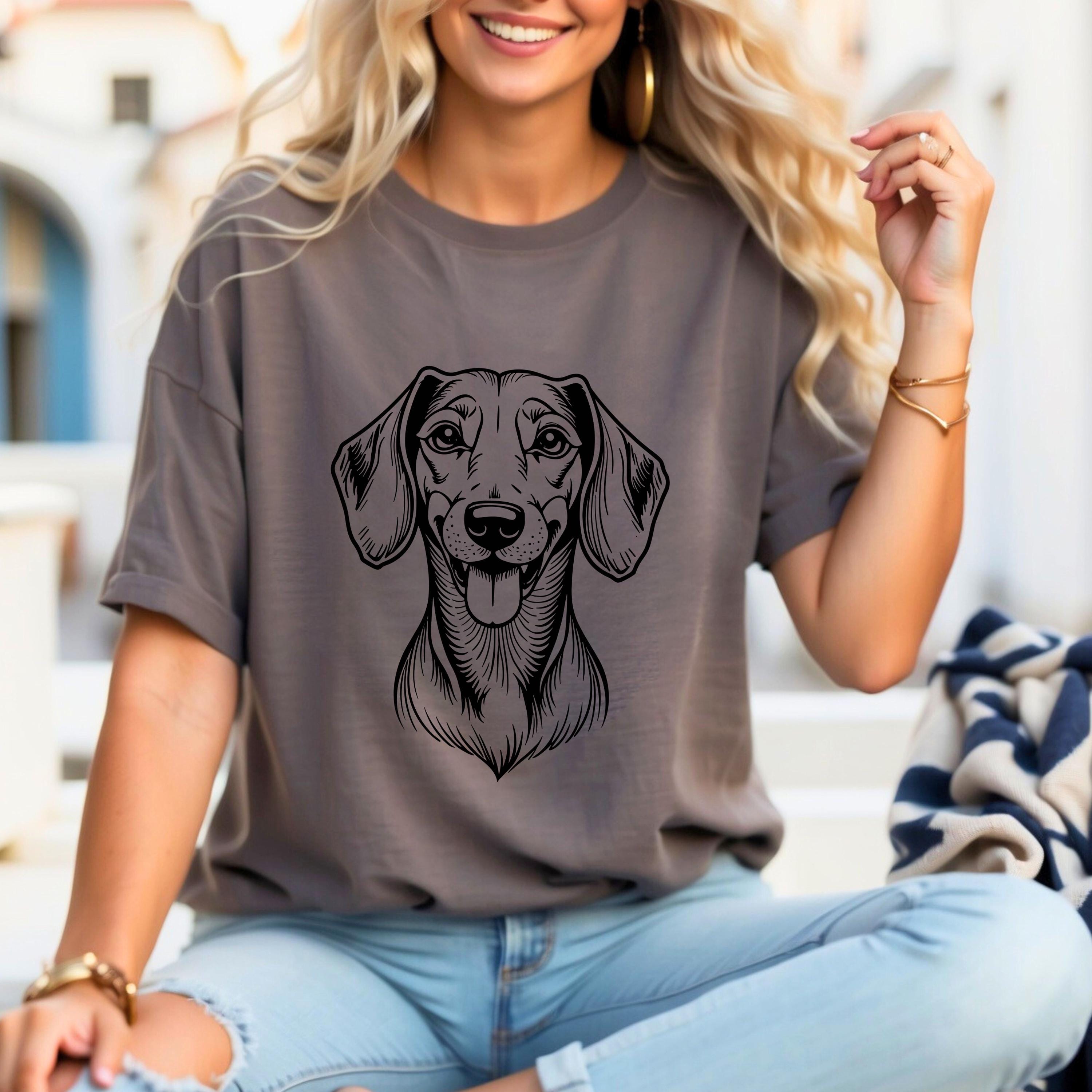 Dachshund Face SVG, Dog Linework PNG, Smiling Dachshund Design, Wiener ...