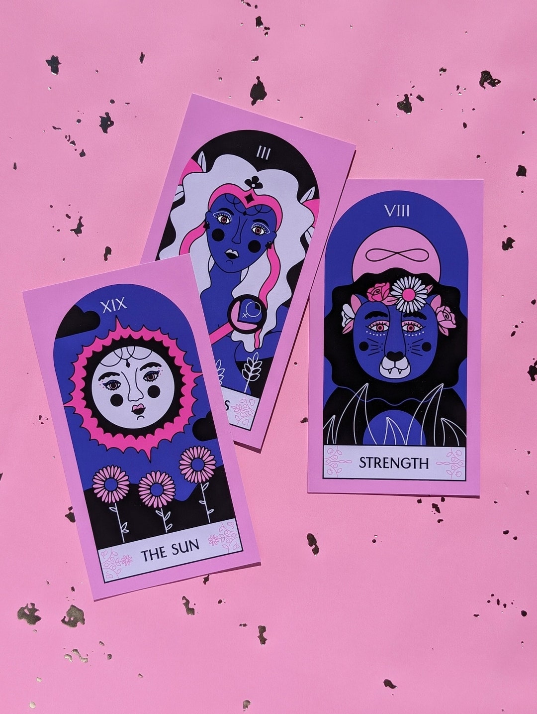 Tarot Card Bookmarks the Empress, Strength, the Sun - Etsy