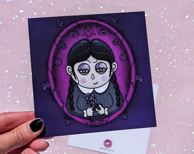 Wednesday Adams 4.72x4.72 Square Postcard - Etsy