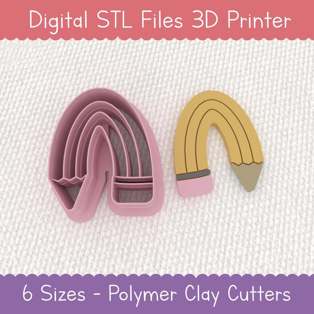 Digital Pencil Arch STL Cutter for Polymer Clay - Back to School Lovers ...