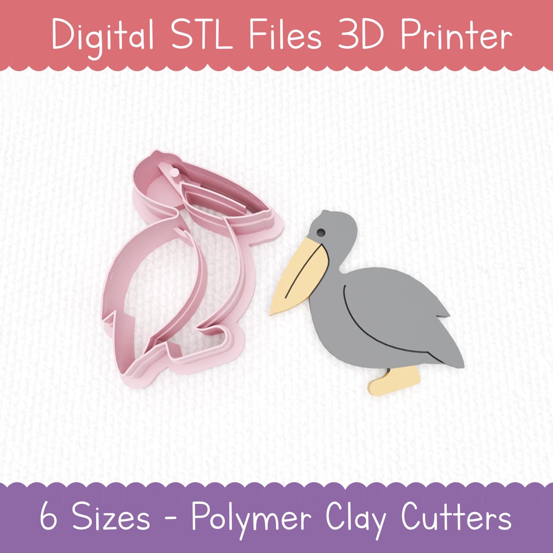 Pelican Digital STL Cutter for Polymer Clay - Sea Bird Stl Cutter - Big ...