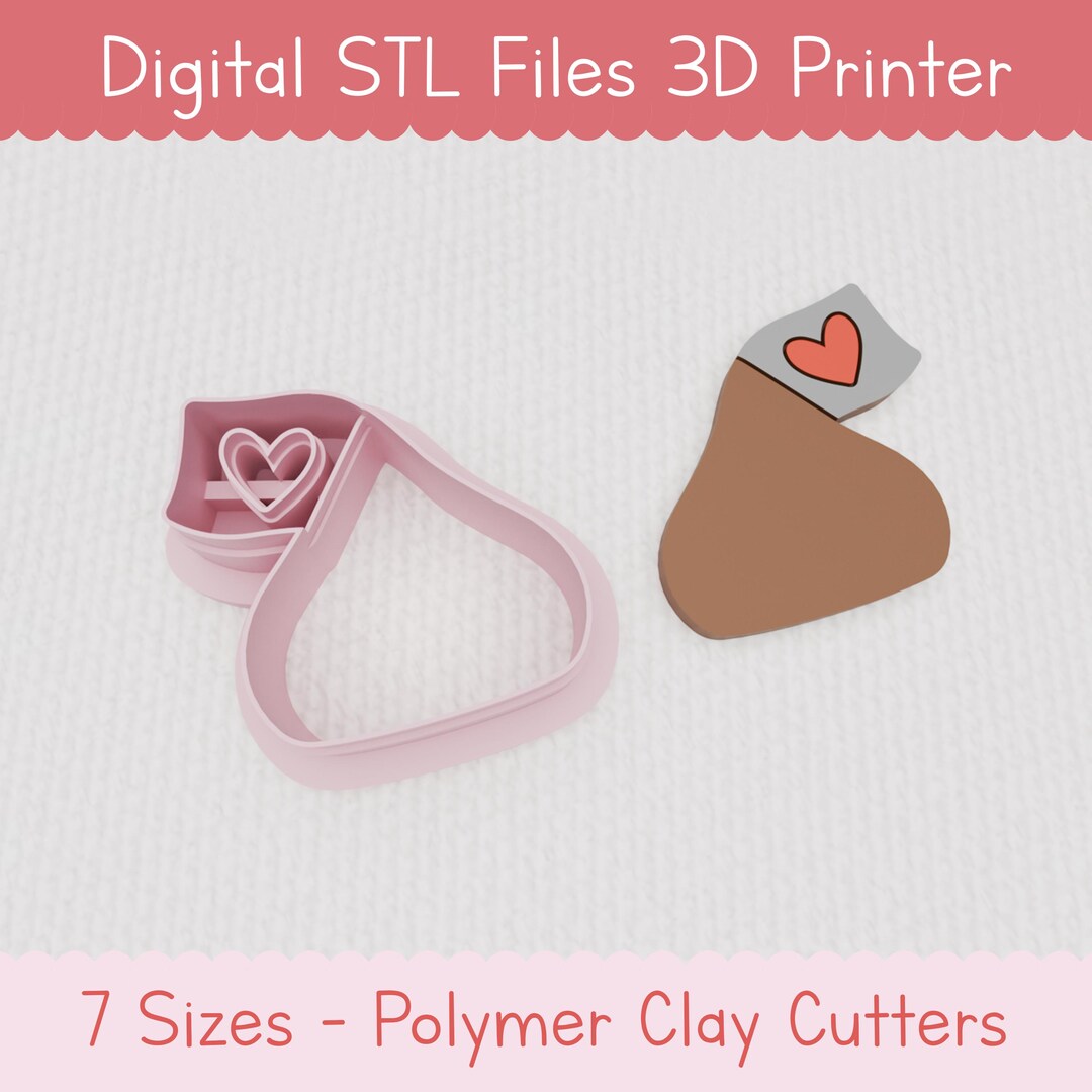 Digital Chocolate Kiss STL Cutter for Polymer Clay - Snack Stl Cutter ...