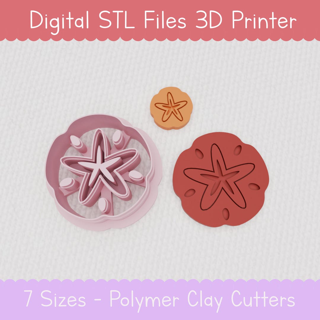Summer Sand Dollar Shell Part 2 Digital STL Cutter for Polymer Clay ...
