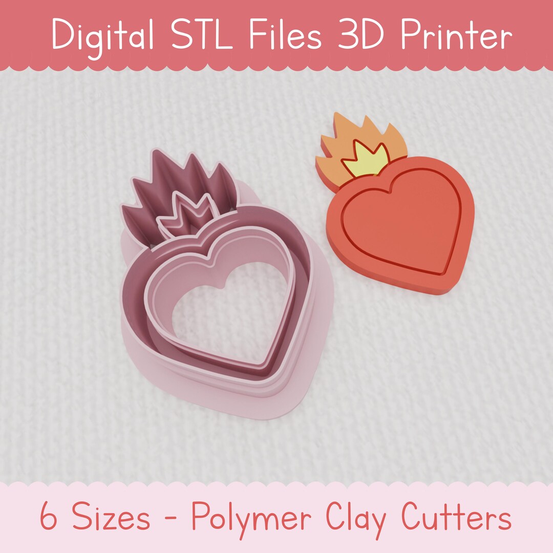 Sacred Heart STL Cutter for Polymer Clay - Saint Stl Cutter - Belief ...