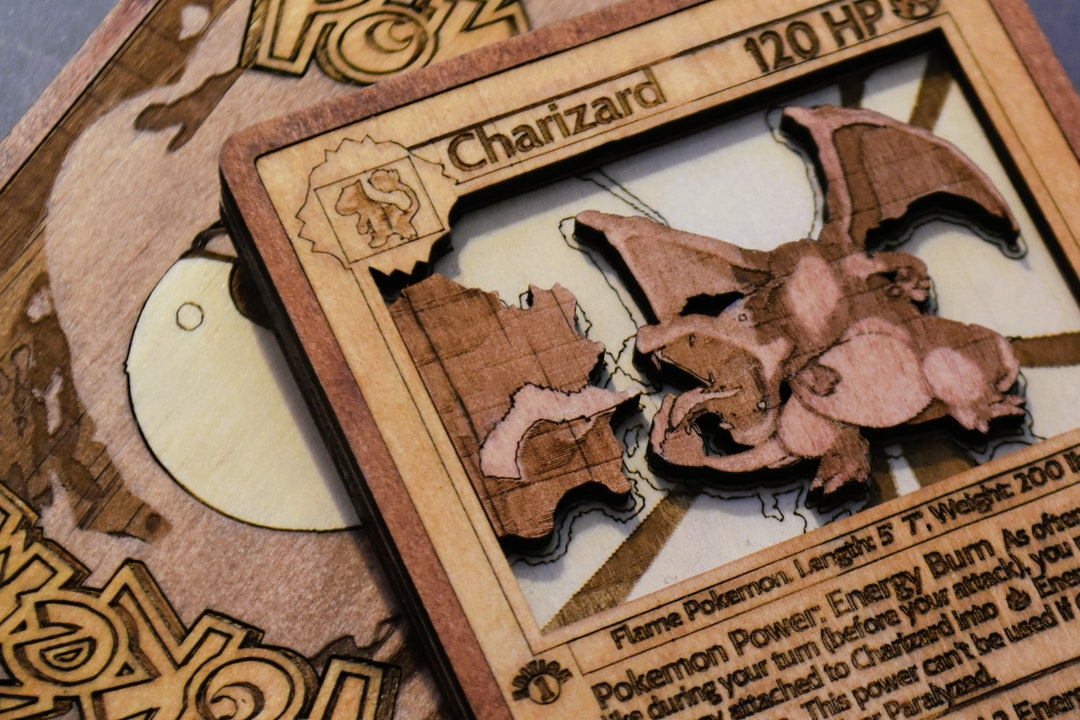 Custom Wooden Pokemon Cards Collectible Gift Replica Engraved Keepsake ...