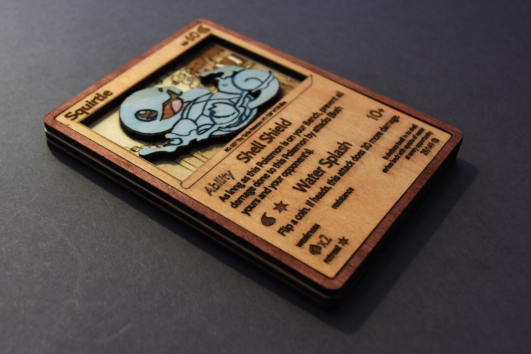 Custom Wooden Pokemon Cards Collectible Gift Replica Engraved Keepsake ...